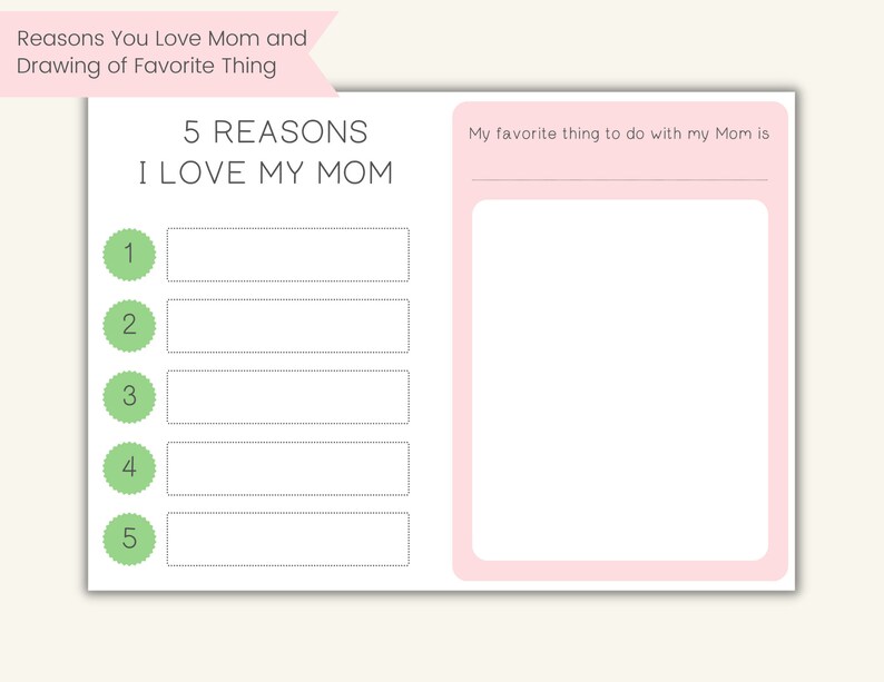 All About My Mom Printable Book Mother's Day - Etsy