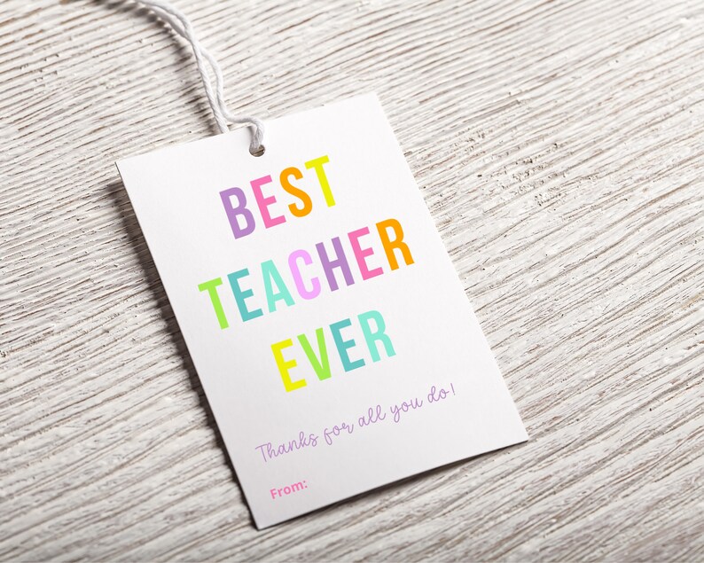 Printable Teacher Appreciation Gift Tag Cards Best Teacher | Etsy