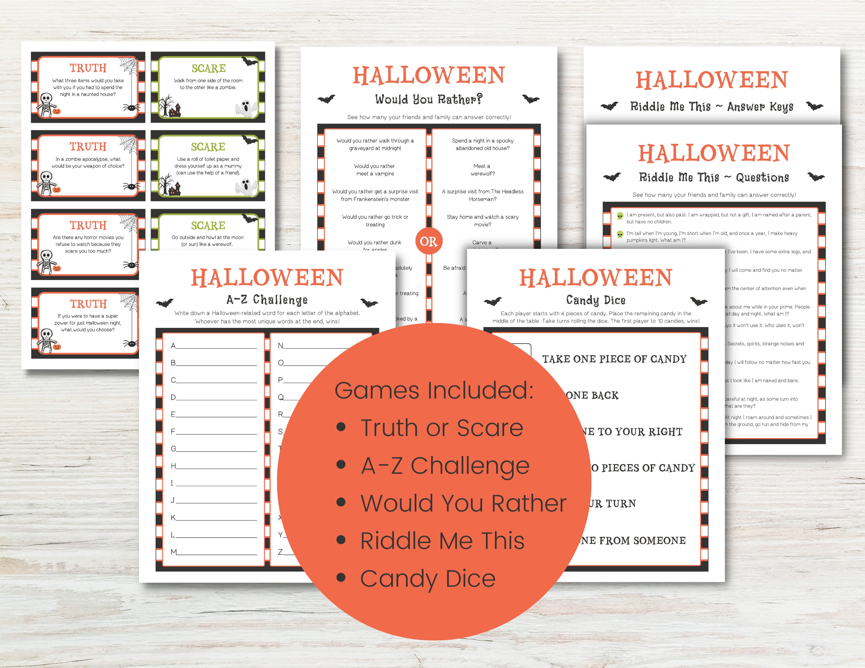 Halloween Game Bundle Printable Halloween Party Games - Etsy