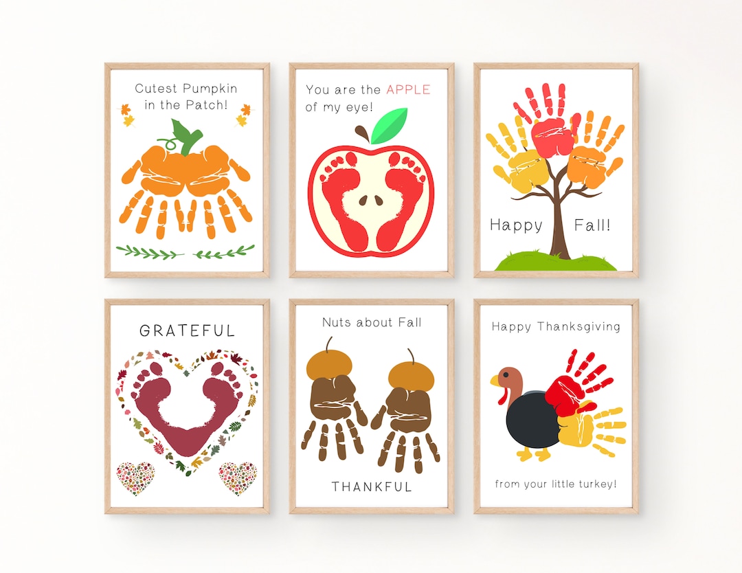 Fall Handprint Craft Bundle, Thanksgiving Handprint Footprint Art ...