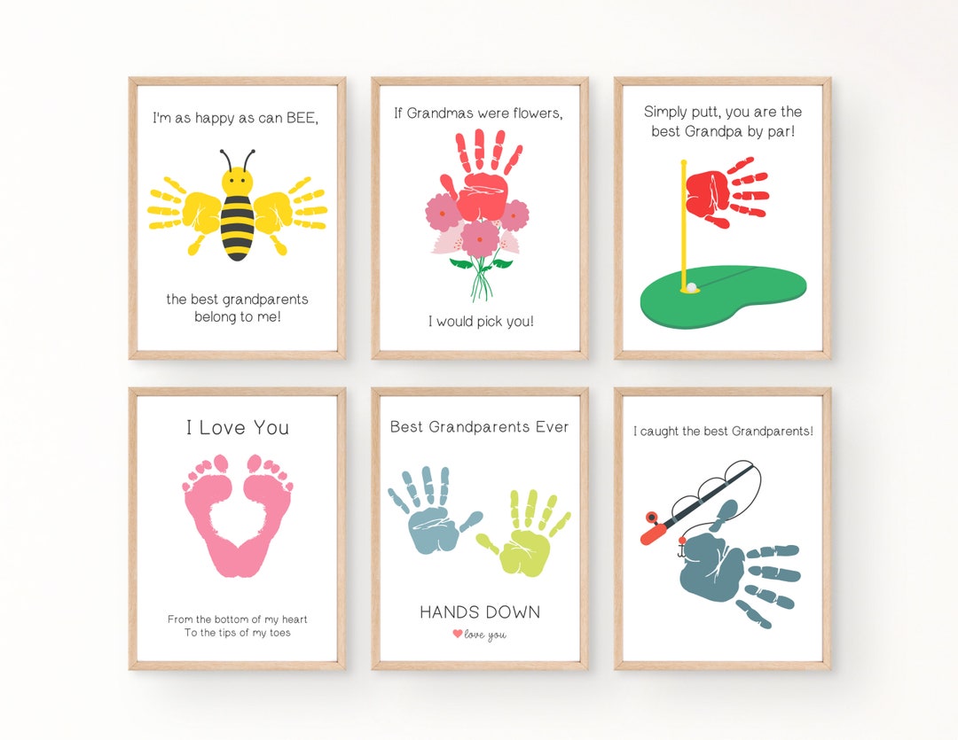 Grandparents Handprint Art Bundle, Grandparents Day Craft, Gift for ...