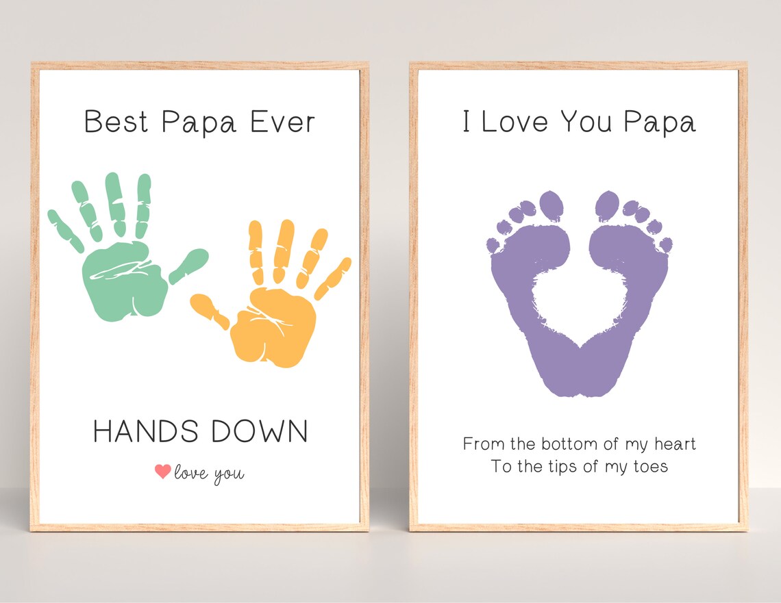 Father's Day Gift for Papa Handprint Art Printable Gift - Etsy