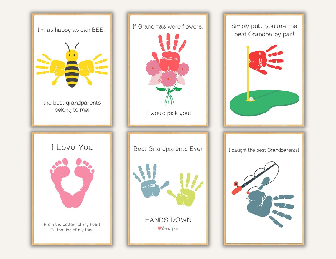 Grandparents Handprint Art Bundle Grandparents Day Craft - Etsy UK