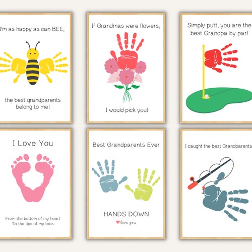 Grandparents Handprint Art Bundle Grandparents Day Craft - Etsy