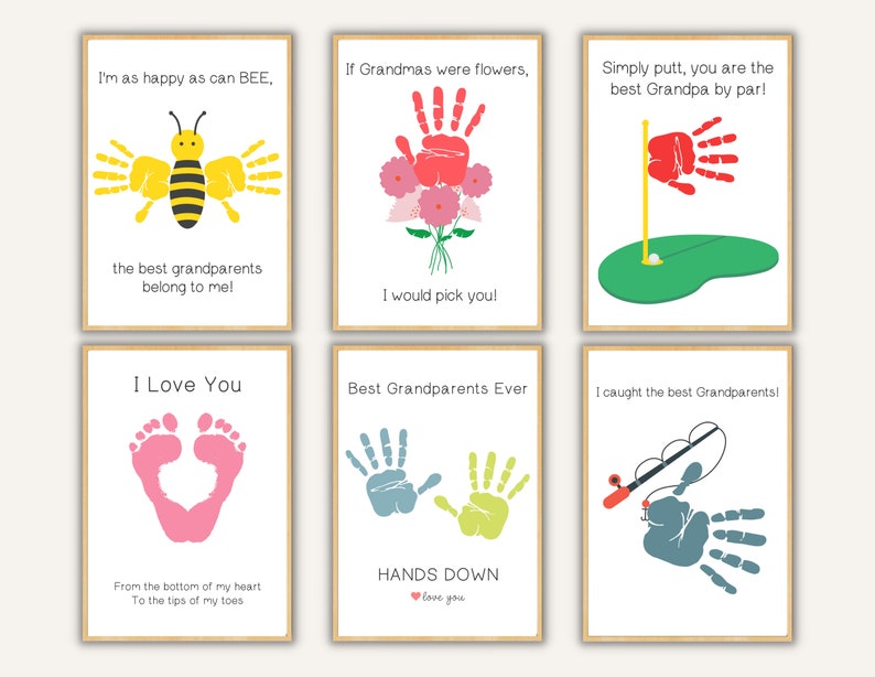 Grandparents Handprint Art Bundle Grandparents Day Craft - Etsy