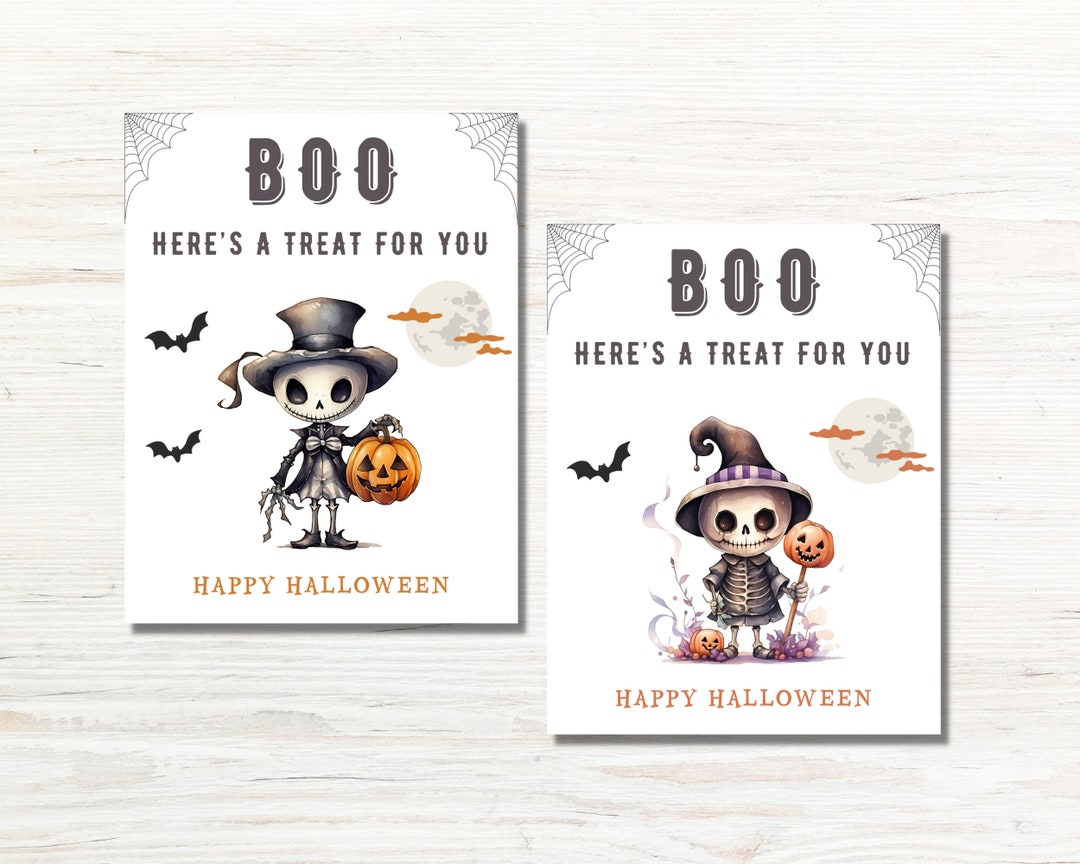 Halloween Treat Bag Tags Printable, Boo Favor Tags, Halloween Favors ...
