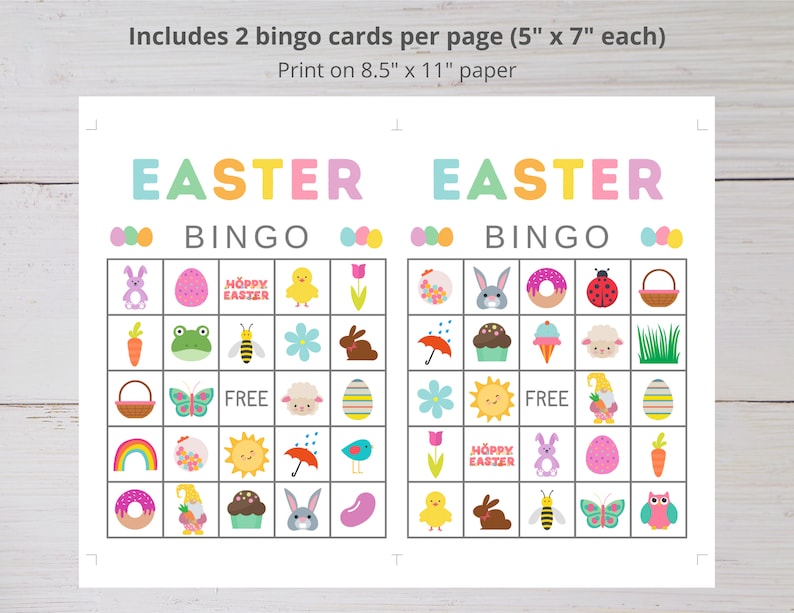 Easter Bingo, Printable Easter Games, Spring Bingo Cards, Kids Easter ...