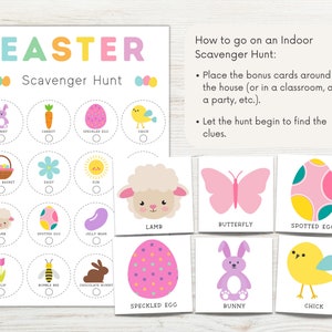 Easter Scavenger Hunt for Kids Printable, Indoor Treasure Hunt With ...