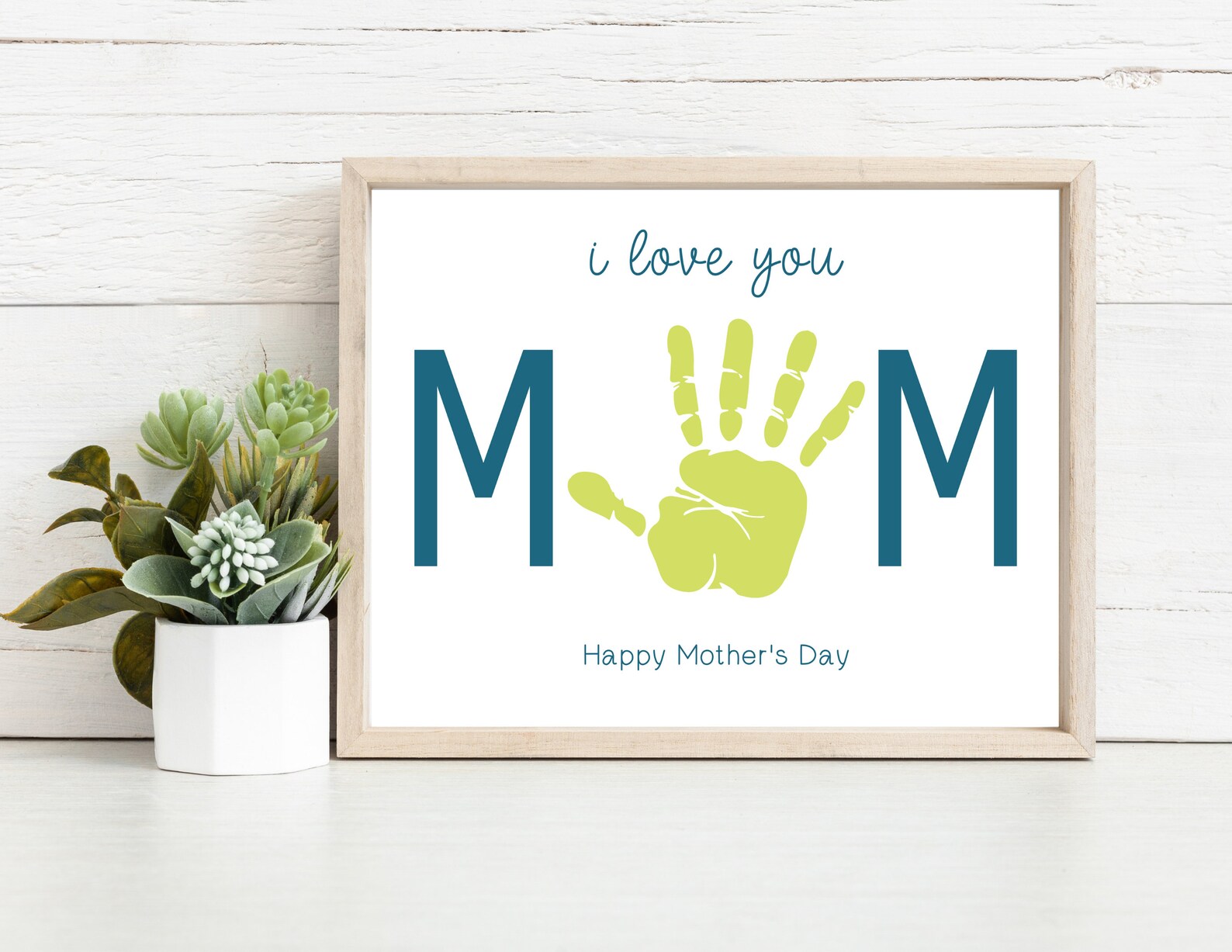 Mother's Day Handprint Art, I Love You, Happy Mothers Day Printable ...