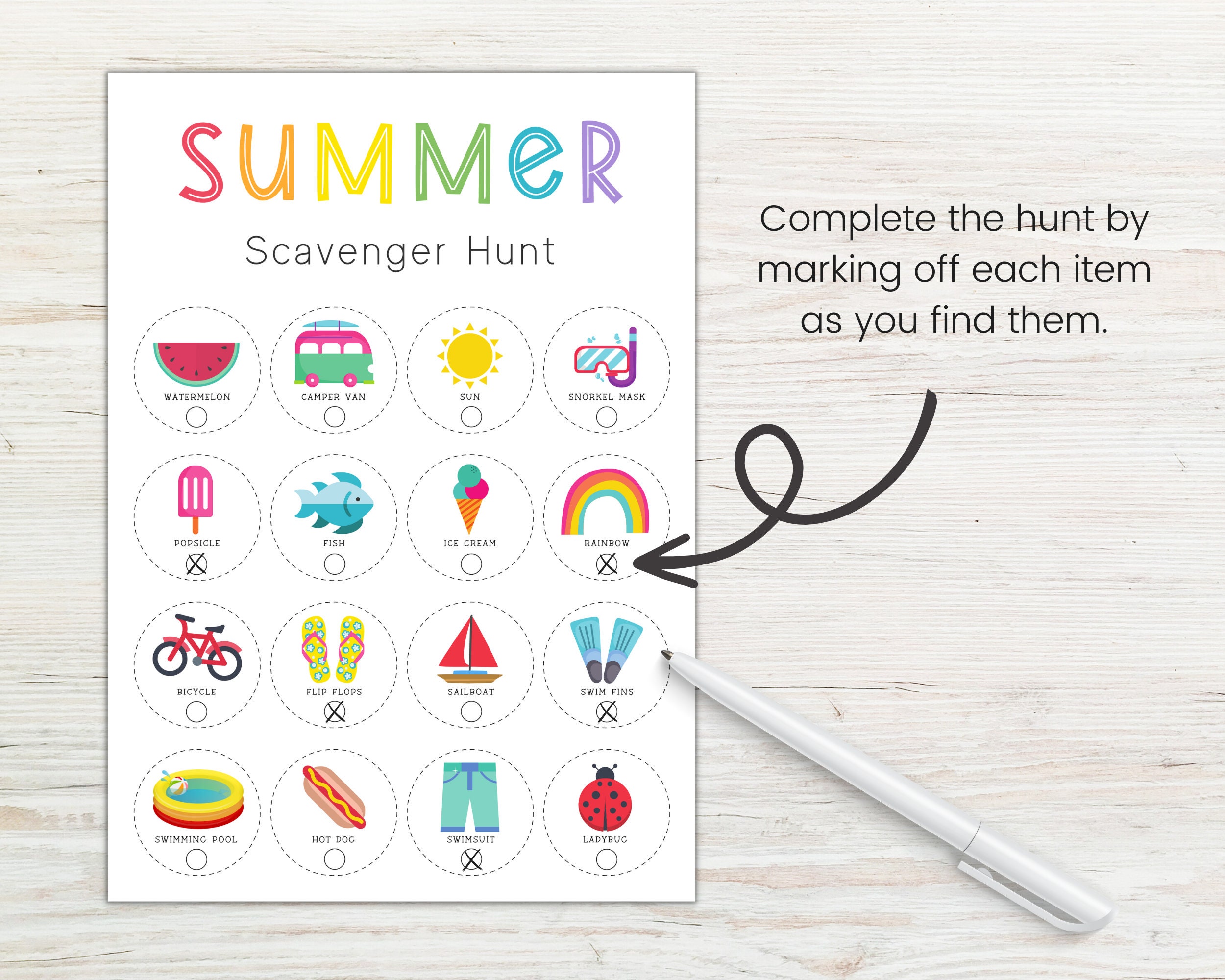 Summer Scavenger Hunt Game Indoor Treasure Hunt Printable - Etsy