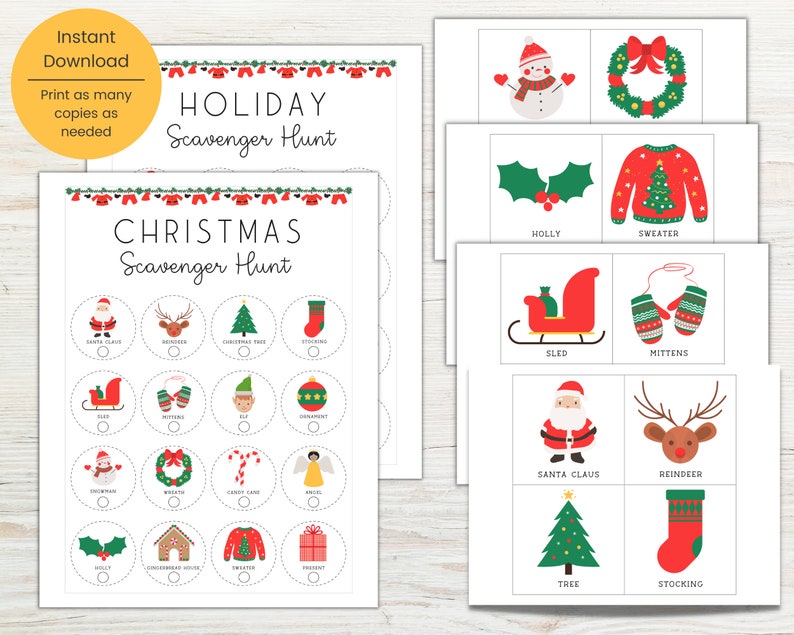 Christmas Scavenger Hunt Printable Holiday Family Activity - Etsy