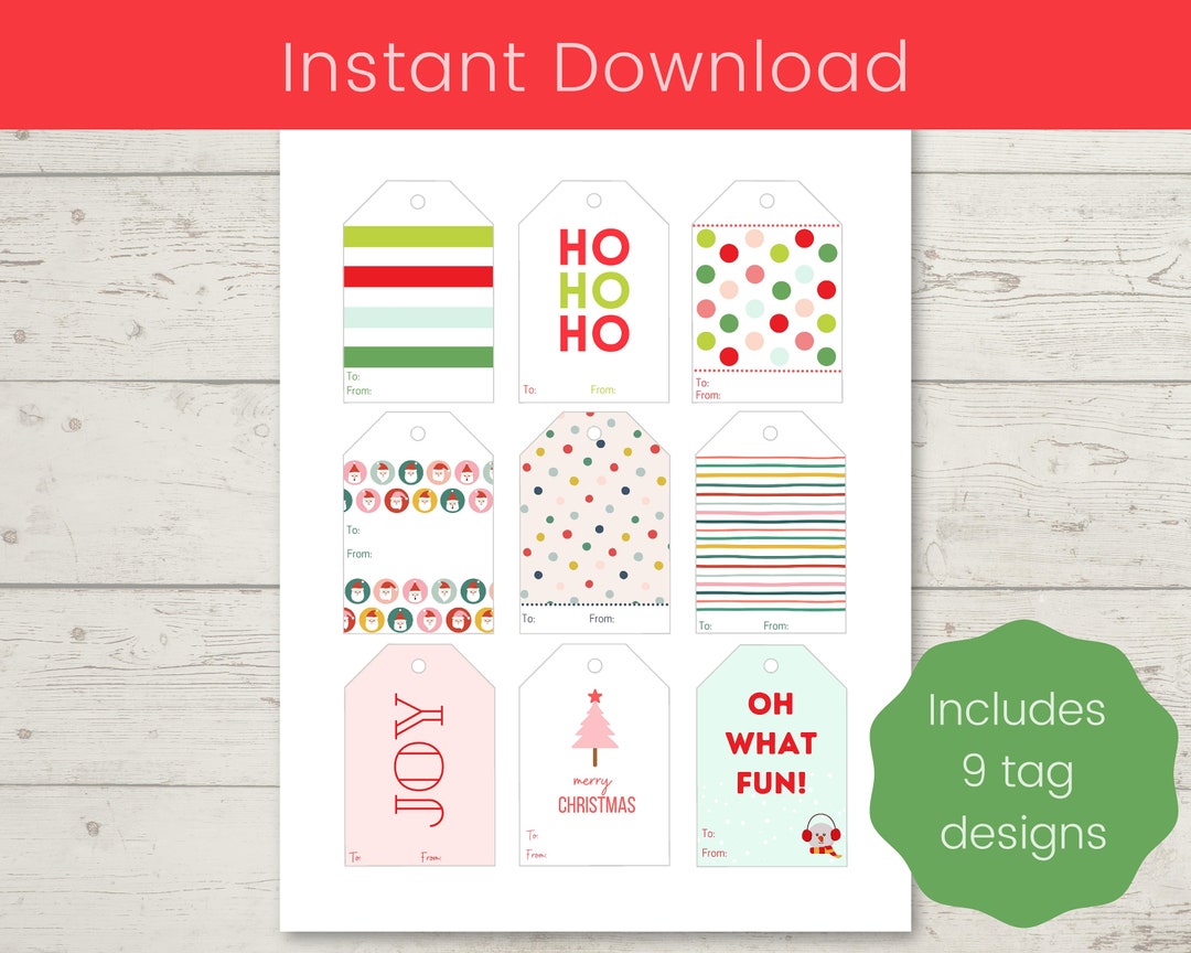 Christmas Gift Tags Printable, Holiday Gift Tags, Christmas Printable ...
