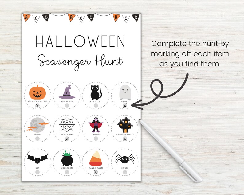 Halloween Scavenger Hunt Printable Halloween Kids Activity - Etsy