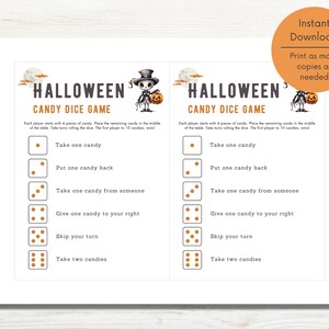 Halloween Candy Dice Game, Halloween Classroom Printable, Halloween ...