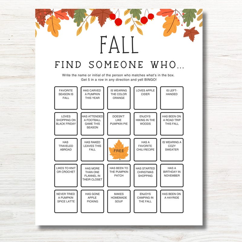 Find Someone Who Game - Etsy