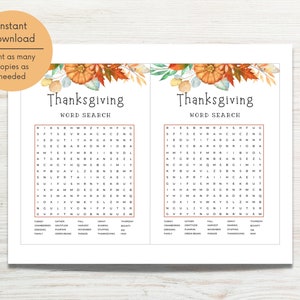 Thanksgiving Word Search Game, Thanksgiving Printable Games ...