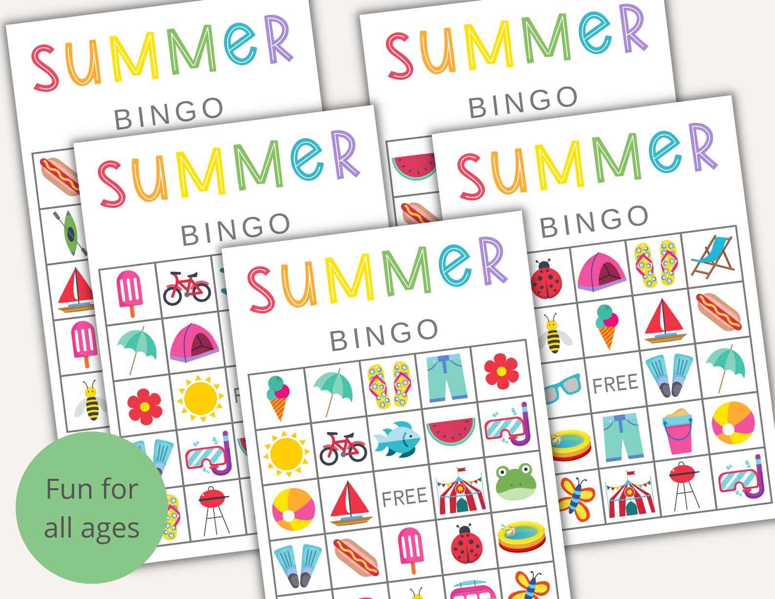 Summer Bingo Cards Summertime Bingo Summertime Game | Etsy