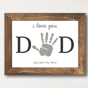 Father's Day Handprint Printable Craft, Keepsake Art Gift for Dad, I ...