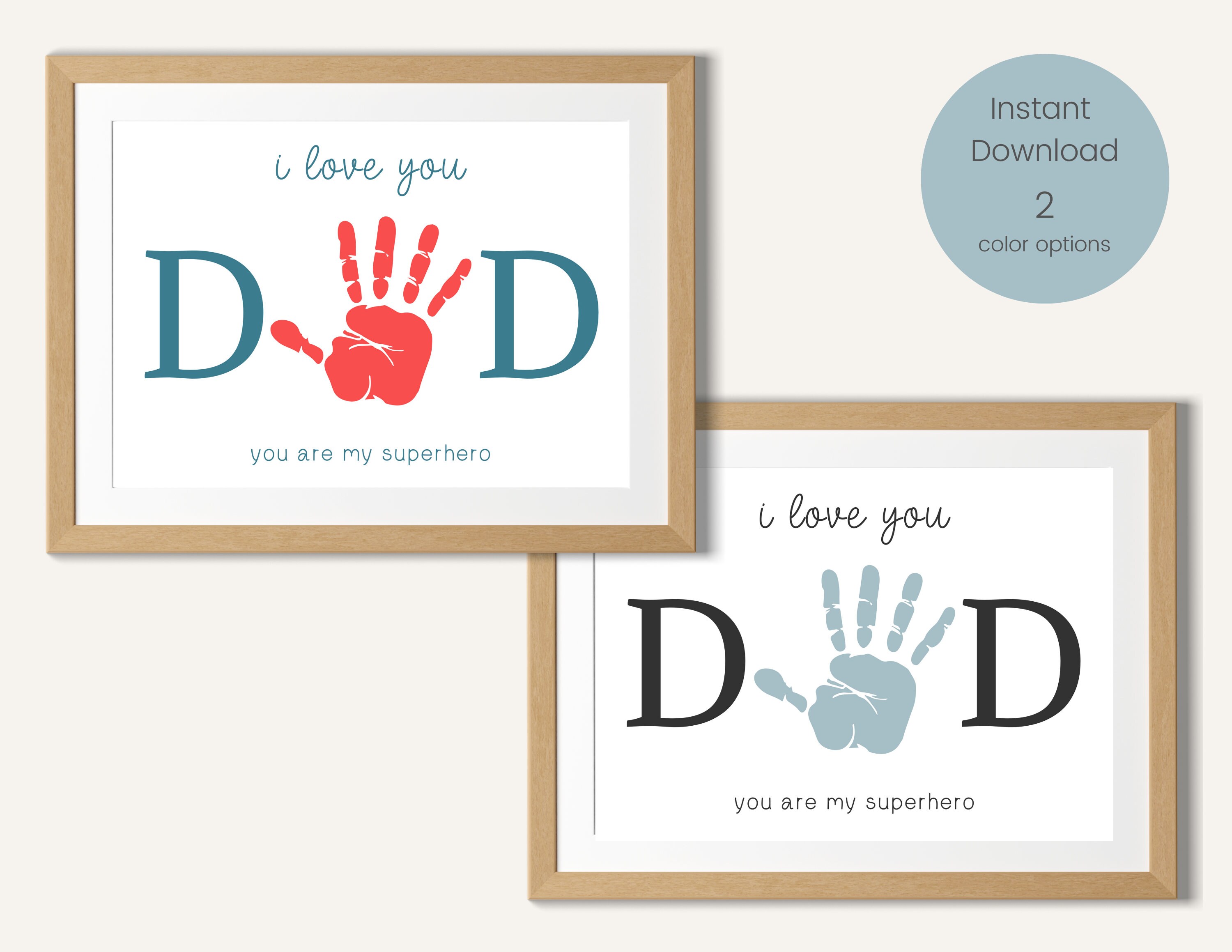 Father's Day Handprint Printable Craft Keepsake Art Gift - Etsy