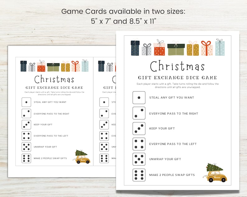 Christmas Gift Exchange Dice Game Christmas White Elephant - Etsy