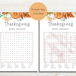 Thanksgiving Word Search Game, Thanksgiving Printable Games ...