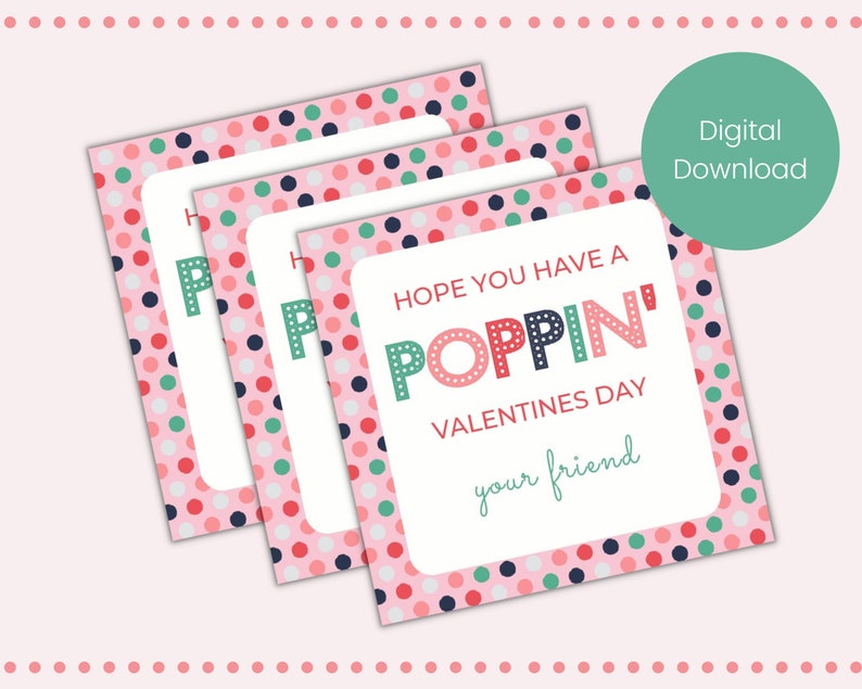Pop It Valentines Card Printable Valentine Poppin Gift Tag | Etsy