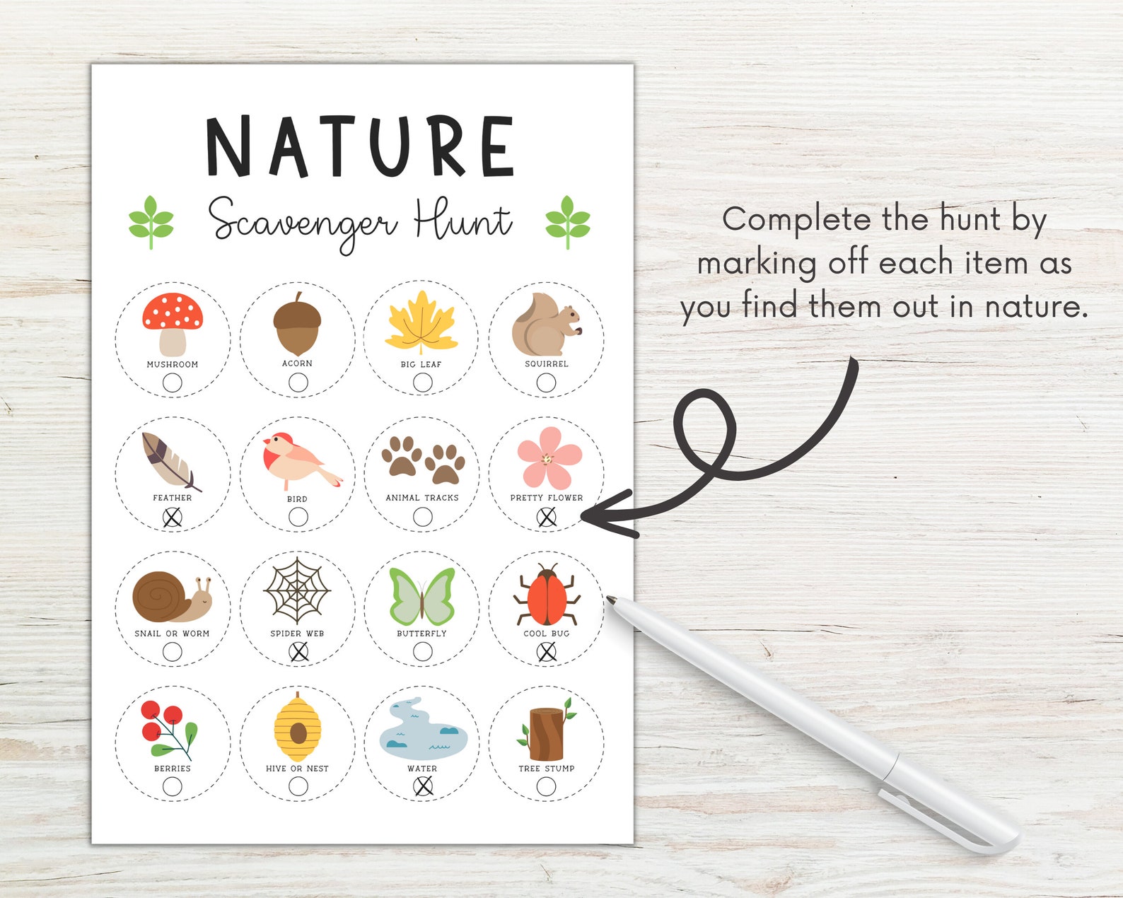 Nature Scavenger Hunt for Kids Trail Hiking Camping Nature - Etsy