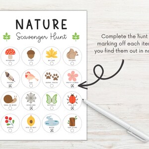Nature Scavenger Hunt for Kids, Trail Hiking Camping Nature Walk ...