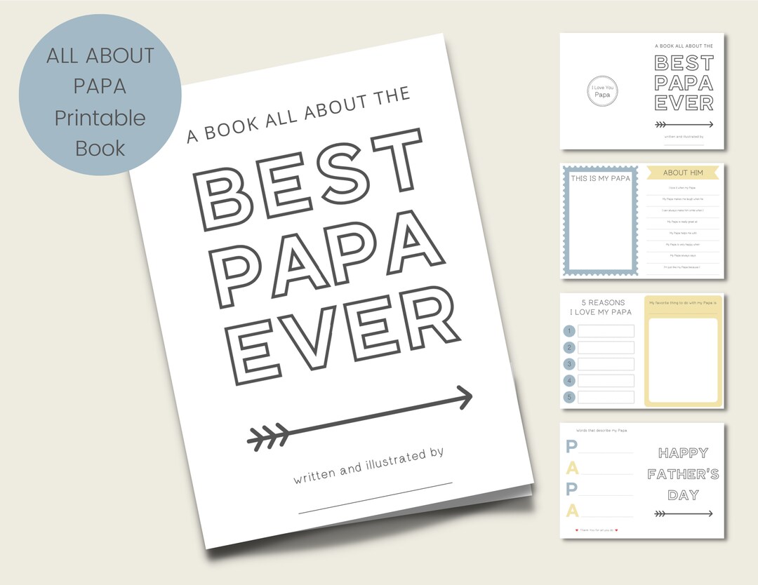 All About My Papa Printable Book, Fathers Day Questionnaire, Papa ...
