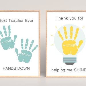 Teacher Appreciation Handprint Art, Handprint Teacher Appreciation Card ...