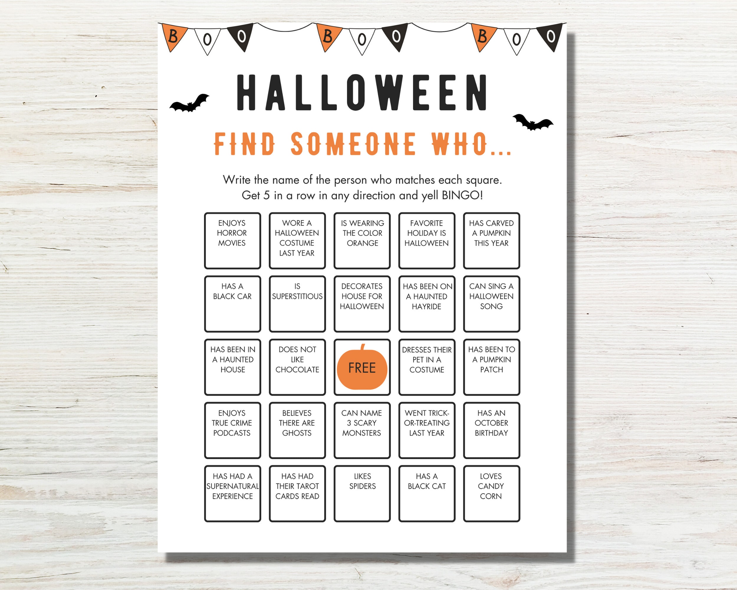 Halloween Find Someone Who Bingo Mix and Mingle Icebreaker - Etsy