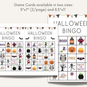 Halloween Bingo Cards Printable, 30 Halloween Bingo Cards, Halloween ...