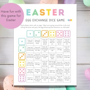 Easter Egg Exchange Dice Game Printable, Easter Dice Game for Kids ...