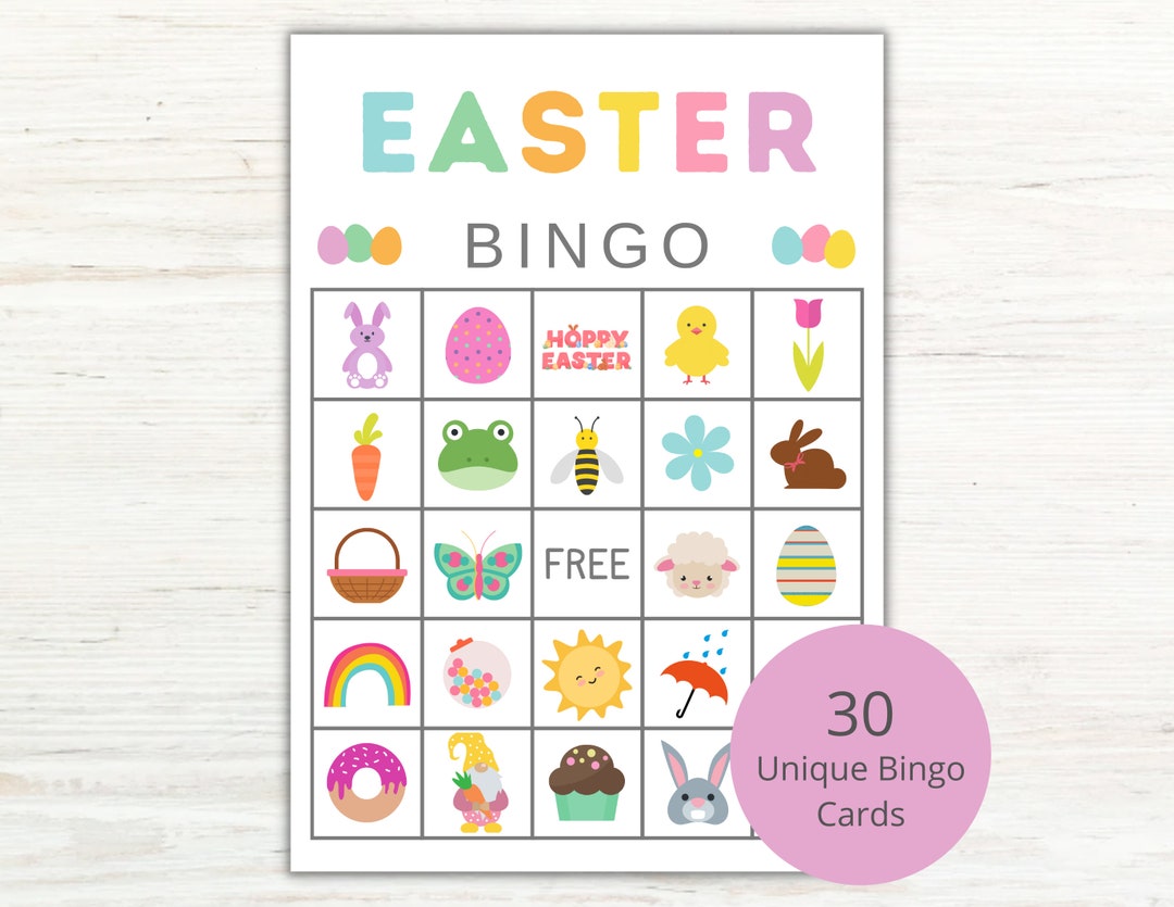 Easter Bingo, Printable Easter Games, Spring Bingo Cards, Kids Easter ...