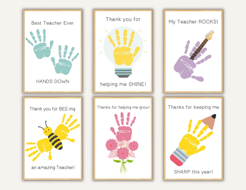 Teacher Appreciation Handprint Art Handprint Teacher - Etsy