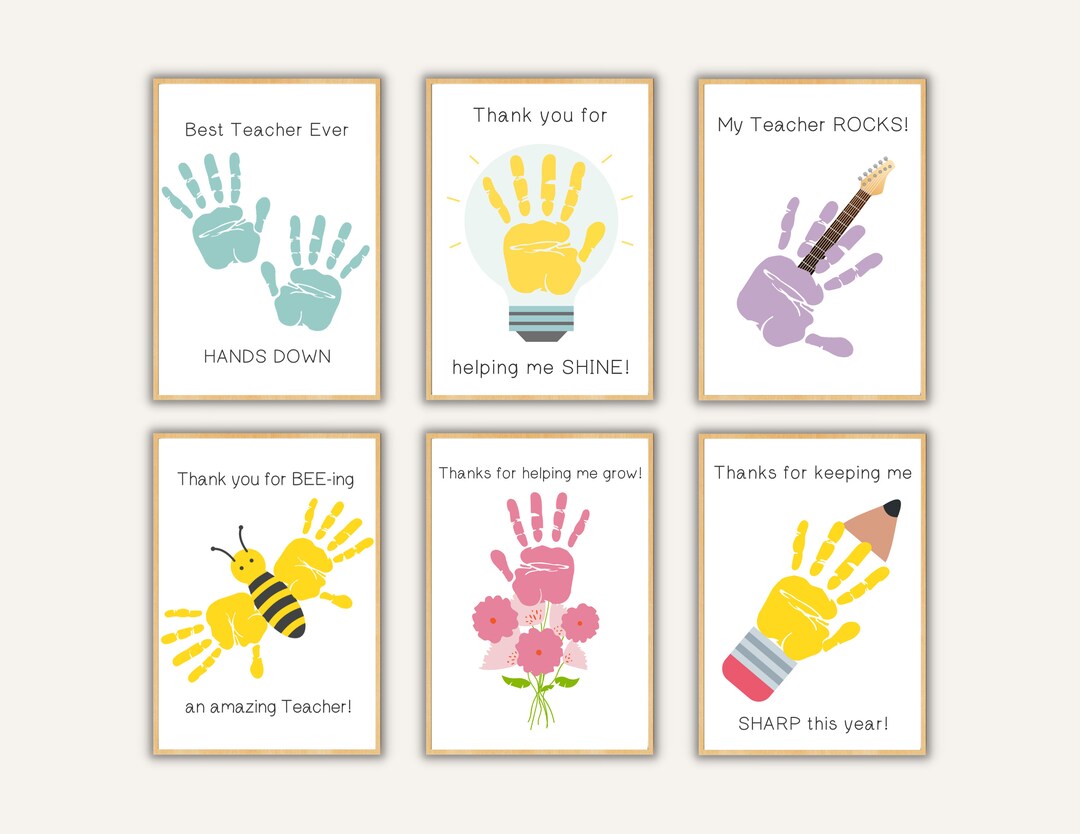 Teacher Appreciation Handprint Art, Handprint Teacher Appreciation Card ...