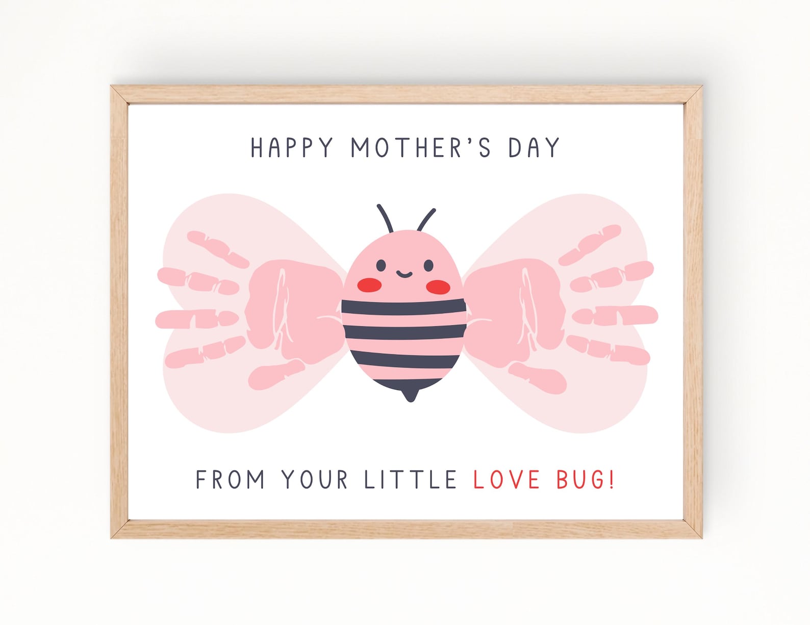 Mother's Day Handprint Craft Printable, Love Bug Handprint Art, Toddler ...