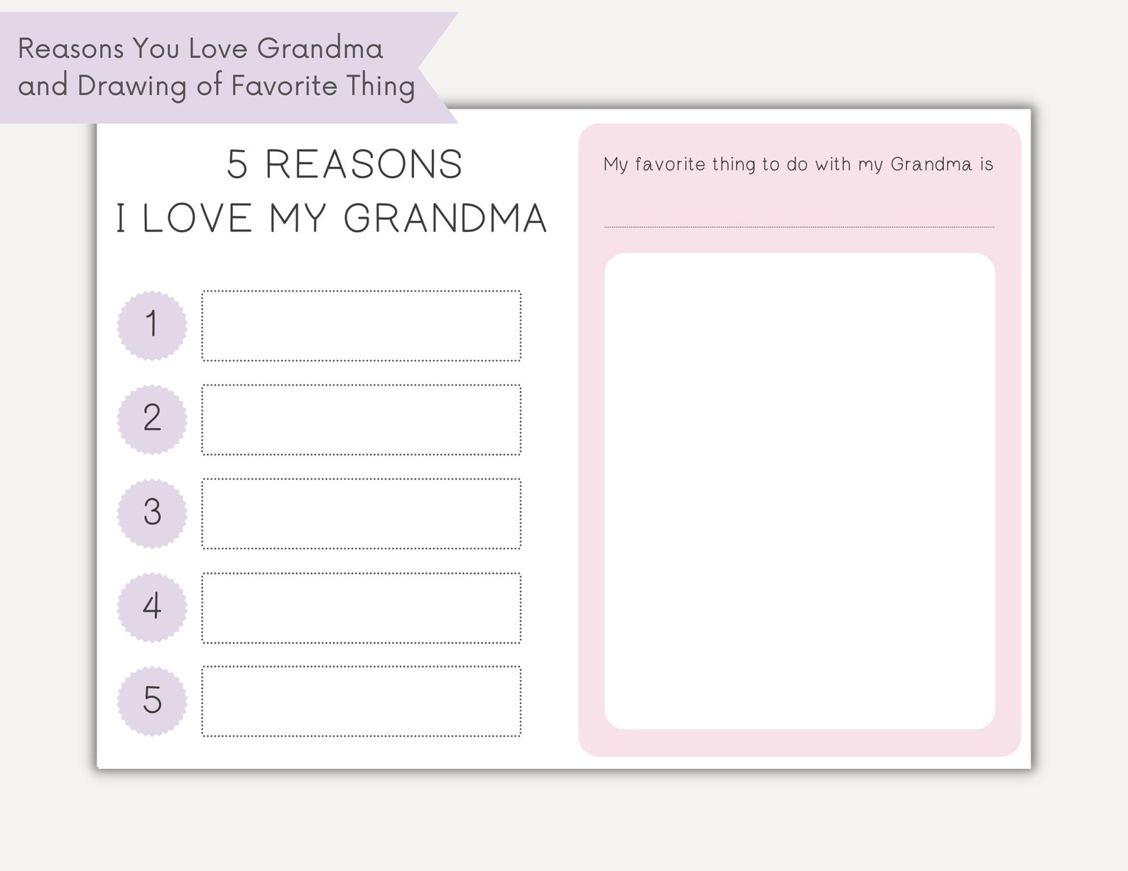 All About My Grandma Printable Book, Mother's Day Questionnaire ...