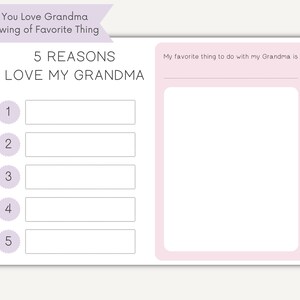 All About My Grandma Printable Book, Mother's Day Questionnaire ...