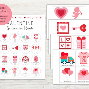 Valentine's Day Scavenger Hunt Printable, Valentine Game for Kids ...