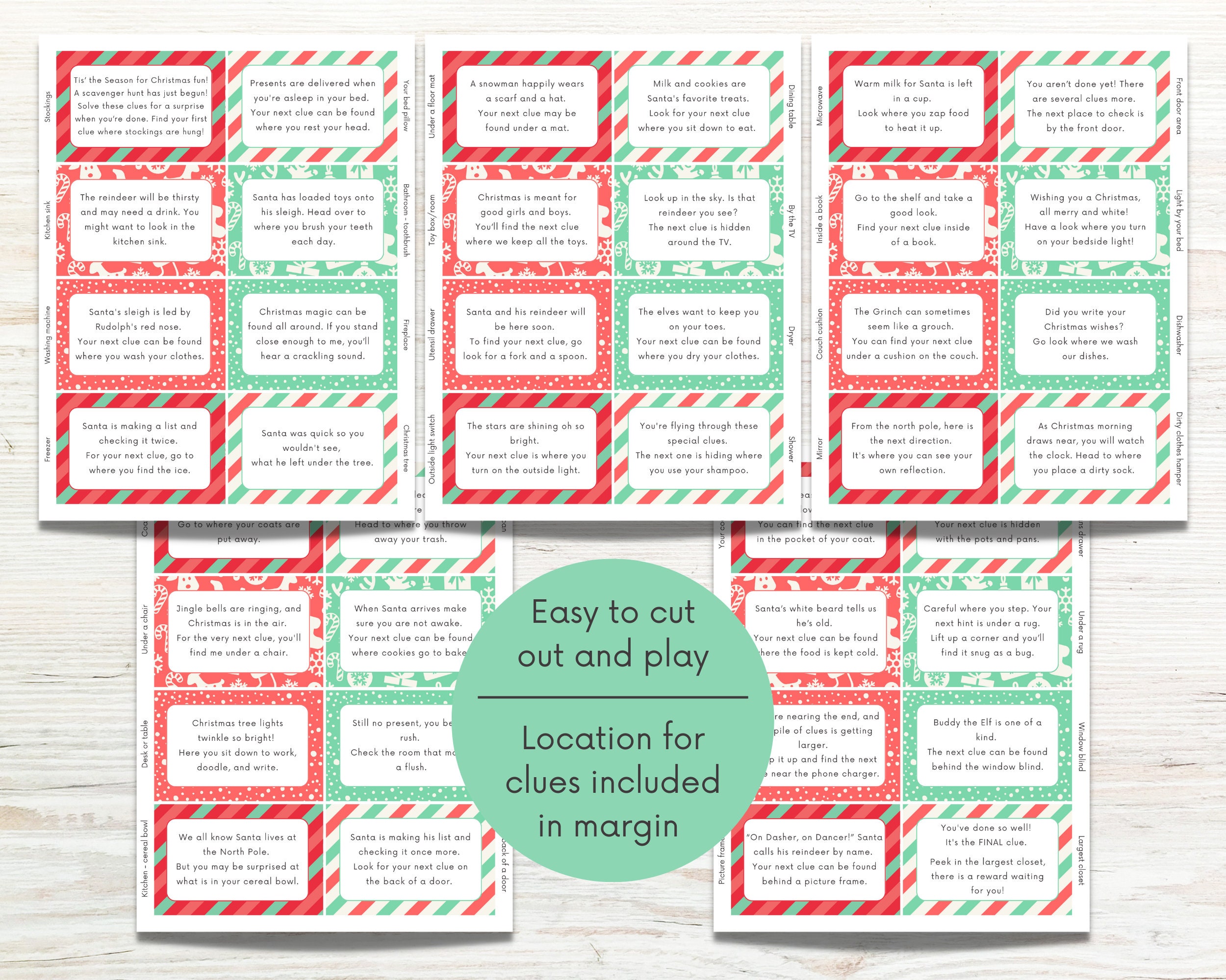Christmas Scavenger Hunt for Kids, Indoor Christmas Treasure Hunt ...