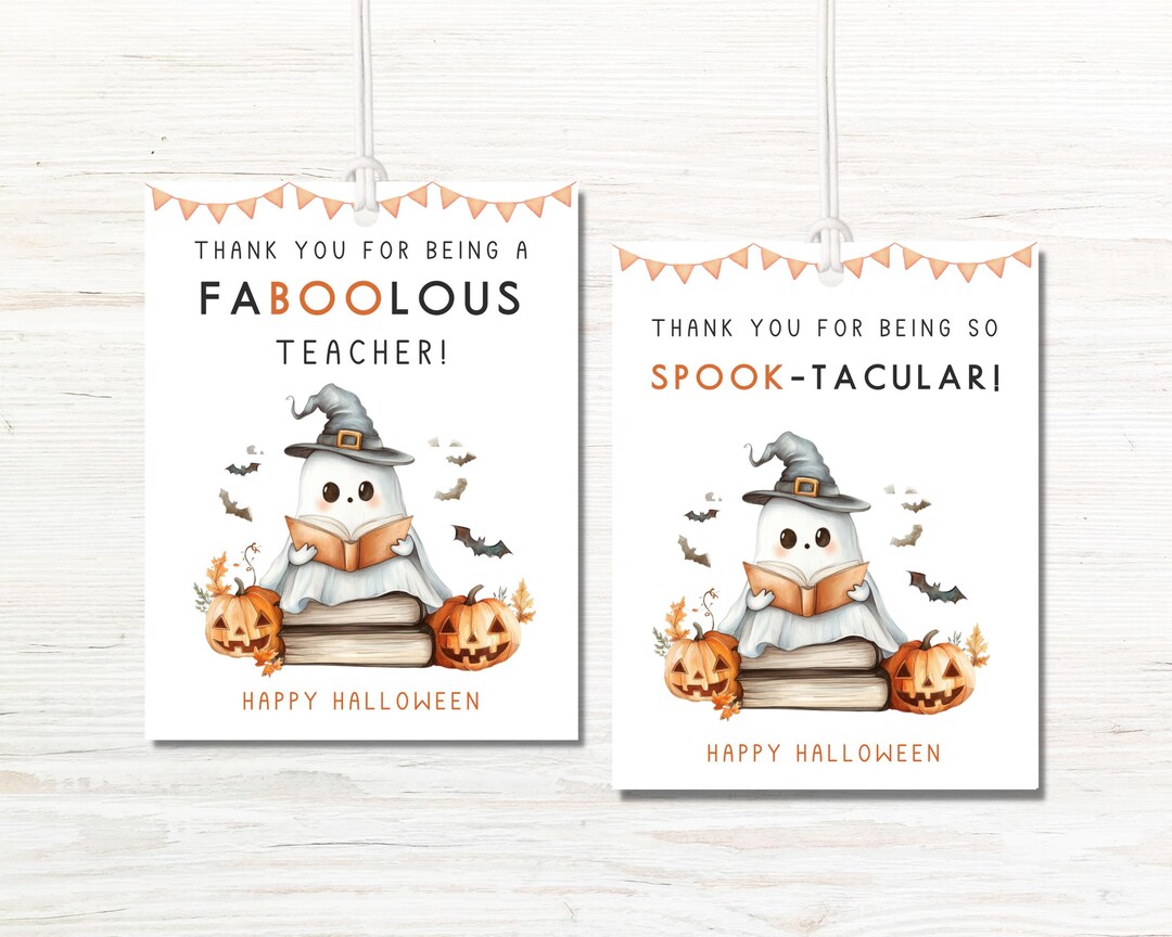 Faboolous Teacher Tag Printable, Spooktacular Teacher, Faboolous Ghost ...