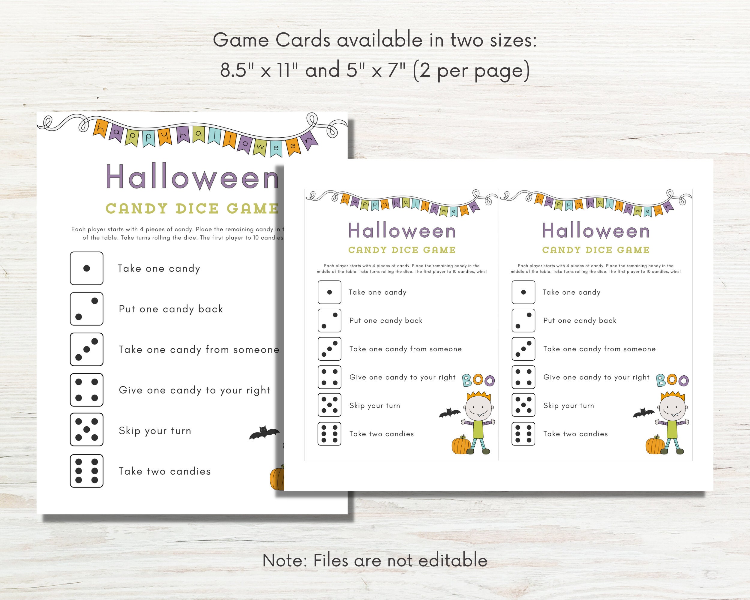Halloween Candy Dice Game Halloween Activities for Kids - Etsy