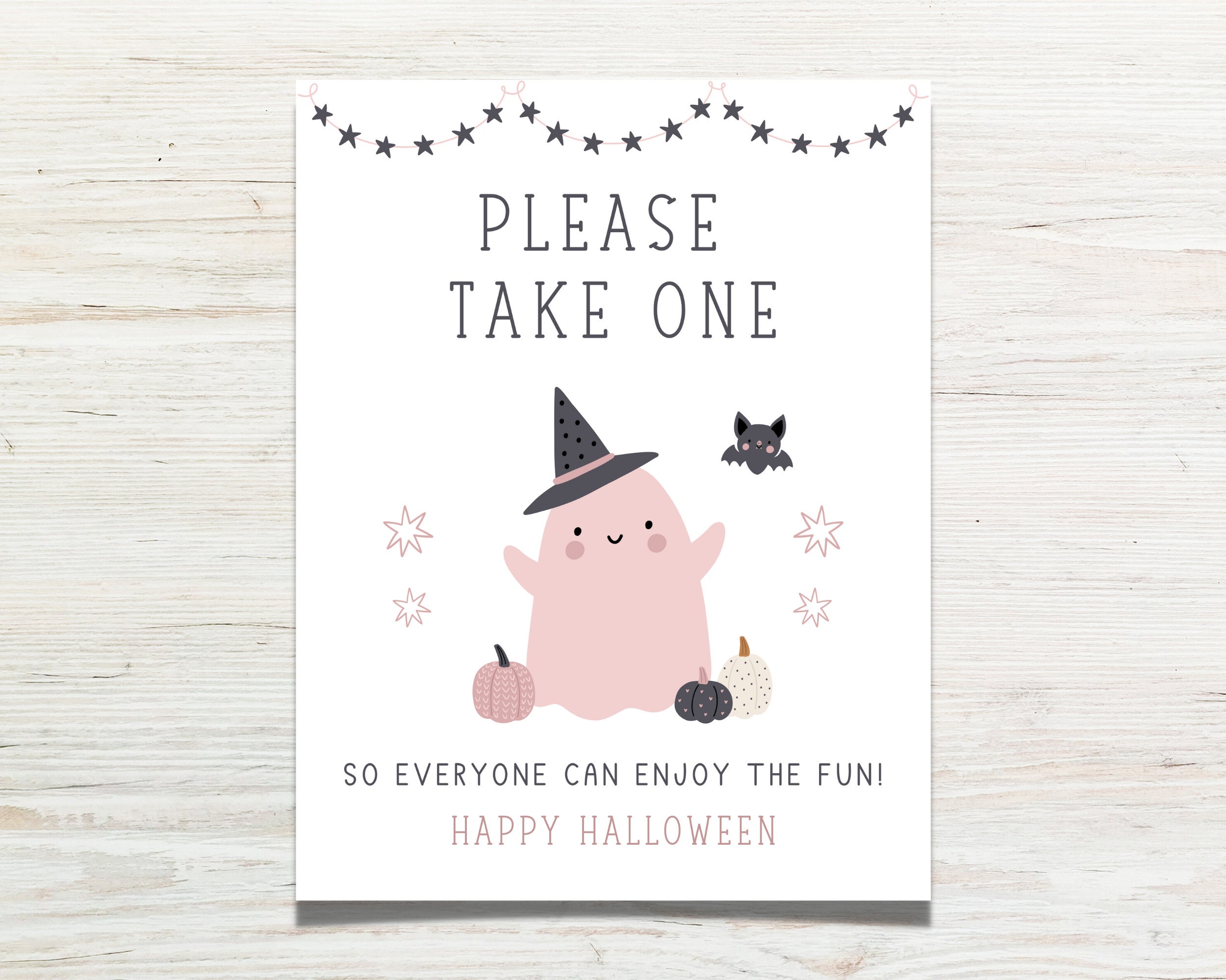 Please Take One Sign Halloween Printable, Out of Candy Sign, Trick or ...