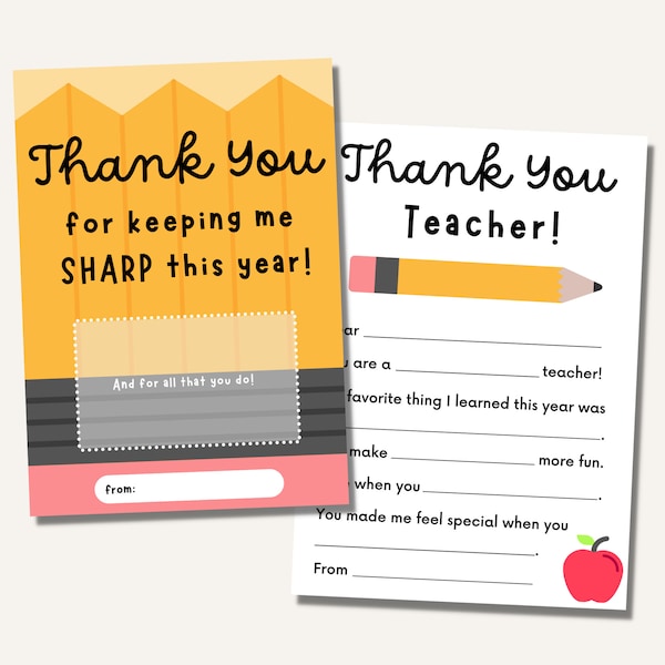 Teacher Appreciation Printable - Etsy