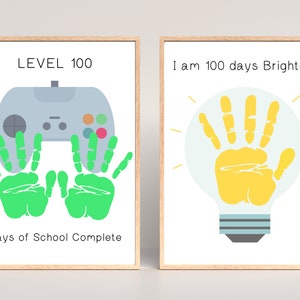 100 Days of School Handprint Bundle Printable, 100 Days of School ...