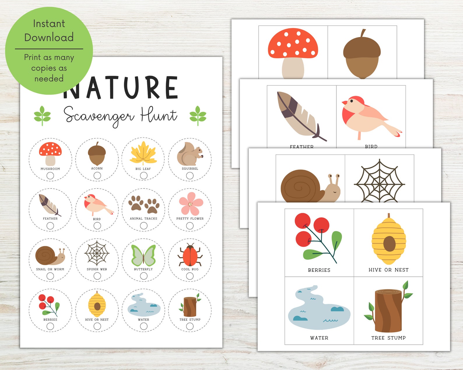 Nature Scavenger Hunt for Kids Trail Hiking Camping Nature - Etsy