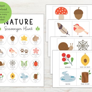 Nature Scavenger Hunt for Kids, Trail Hiking Camping Nature Walk ...