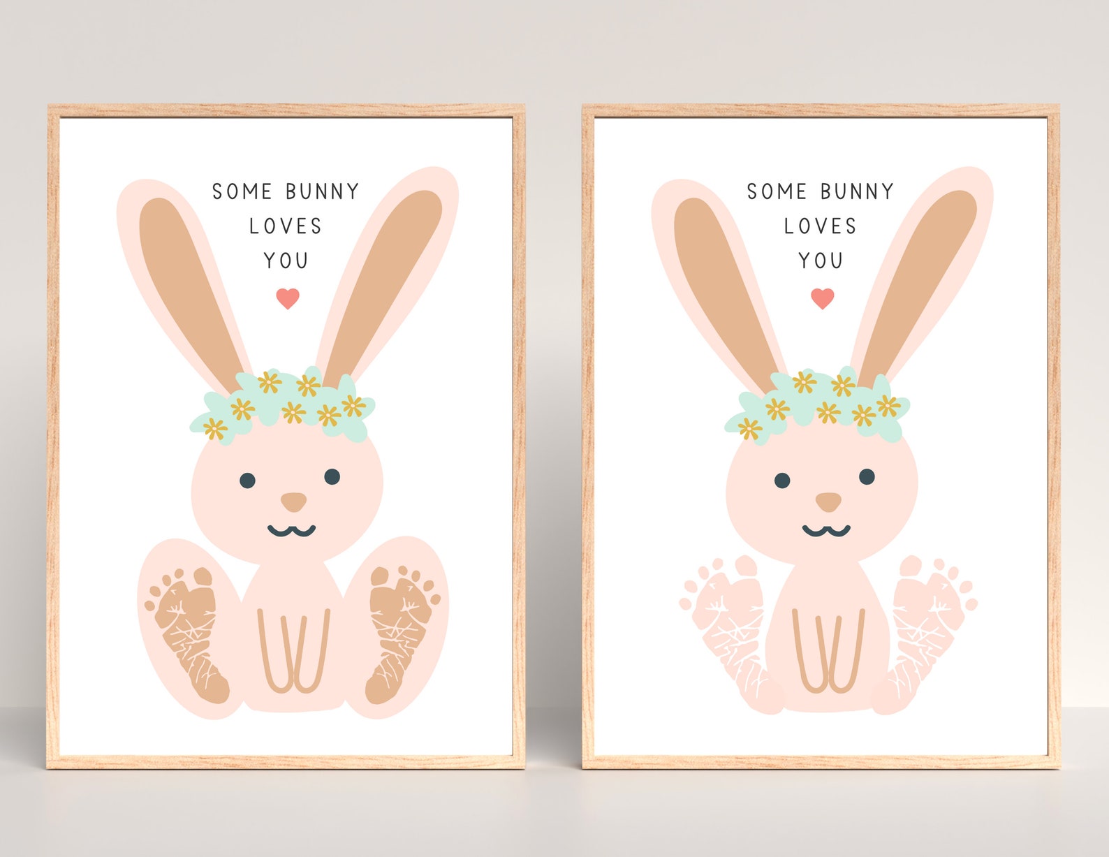 Easter Bunny Footprint Craft Printable, Some Bunny Loves You Footprint ...
