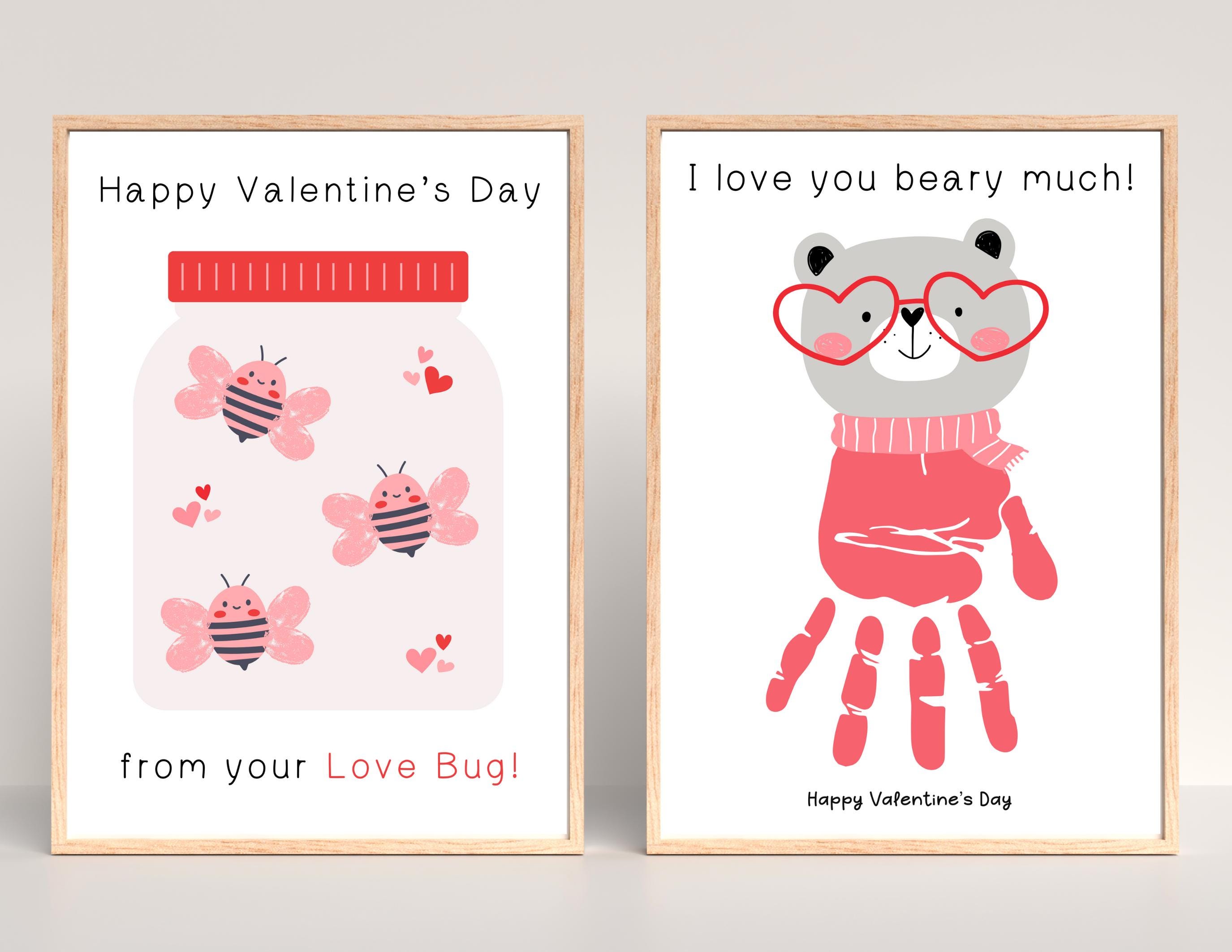 Valentines Handprint Craft Bundle, Valentine Art for Kids, Toddler ...